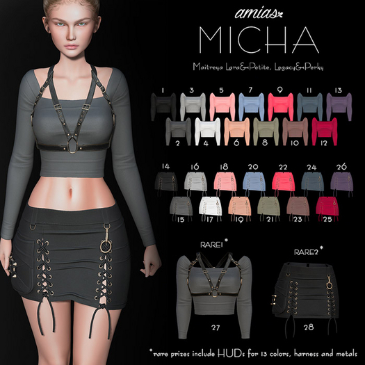 Second Life Marketplace - 1. amias - MICHA top black - Maitreya Lara